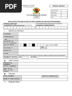 Dwu Non School Leaver Application Form | PDF | Science | Mathematics