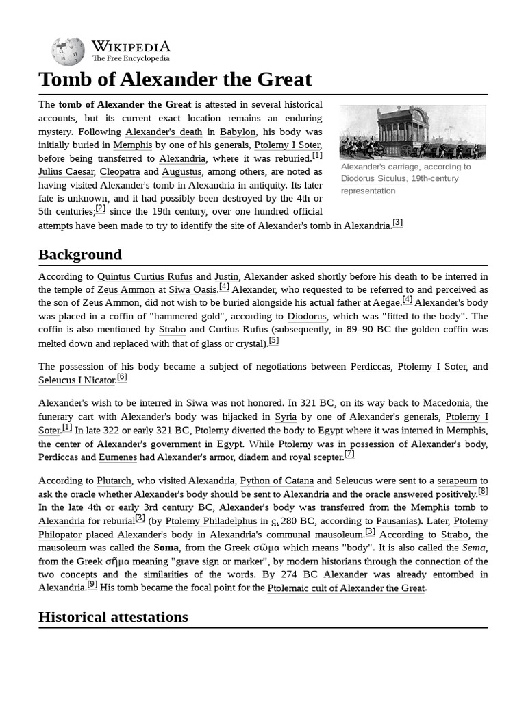Alexander the Great's Tomb History | PDF