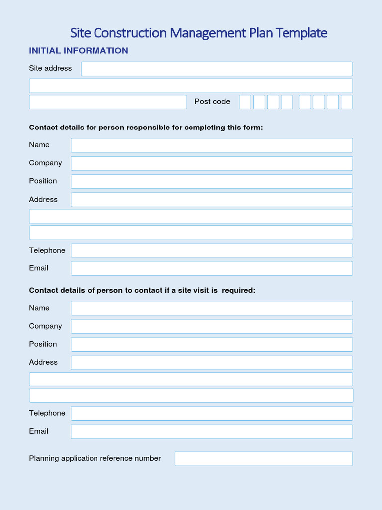 Site Construction Management Plan Template | PDF | Business | Computers