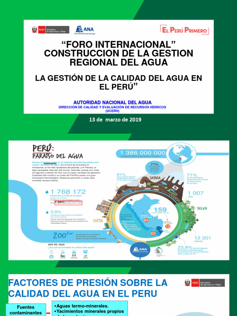 Gestión de la Calidad del Agua en Perú | PDF | Agua | Recursos hídricos
