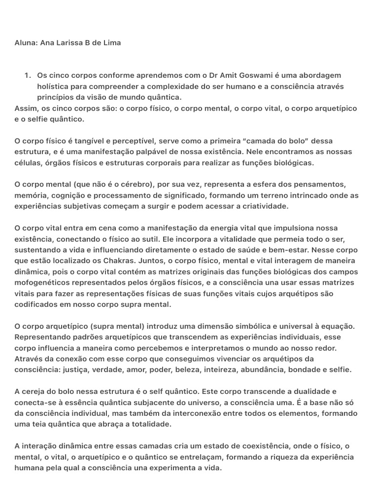 Atividade o Médico Quântico 01 | PDF | Homeopatia | Acupuntura