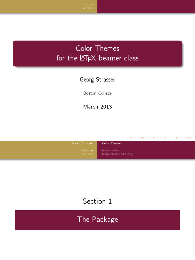 Color Themes For The LaTeX Beamer Class | PDF | Te X | Computer File