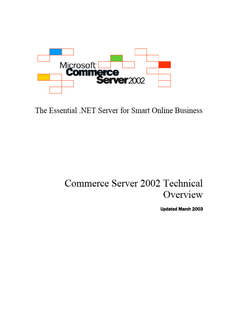 Commerce Server 2002 Technical Overview | PDF | Windows 2000 | Data Warehouse