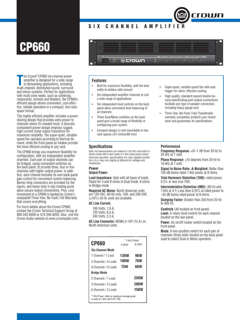 CP660-Data-Sheet-128414 2 | PDF | Distortion | Telecommunications ...