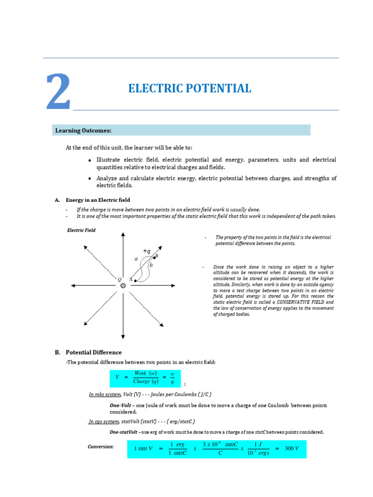 Understanding Electric Potential Energy | PDF | Electric Field | Voltage