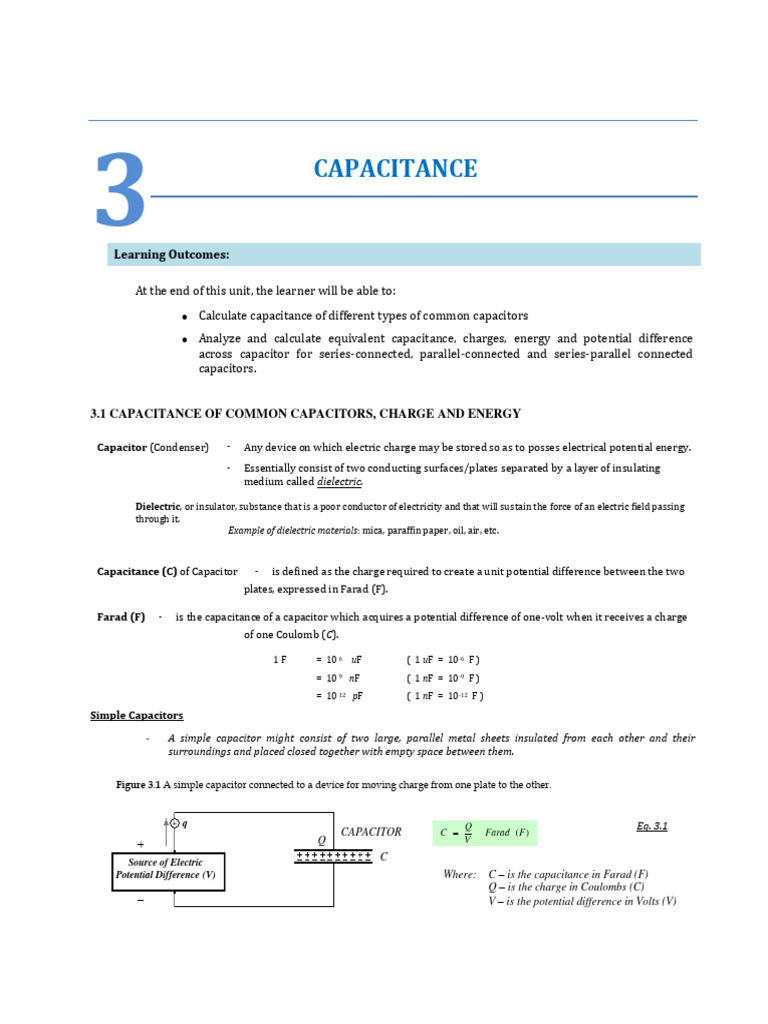 3 Capacitor | PDF | Capacitor | Capacitance