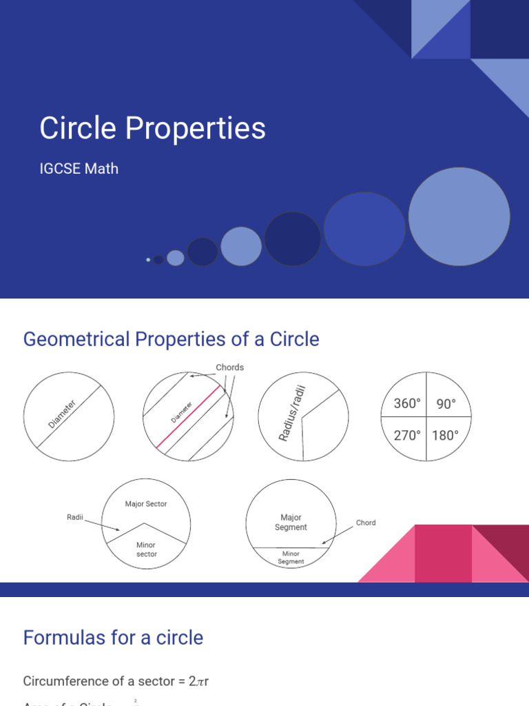 IGCSE MATH - Circle Properties | PDF | Circle | Triangle