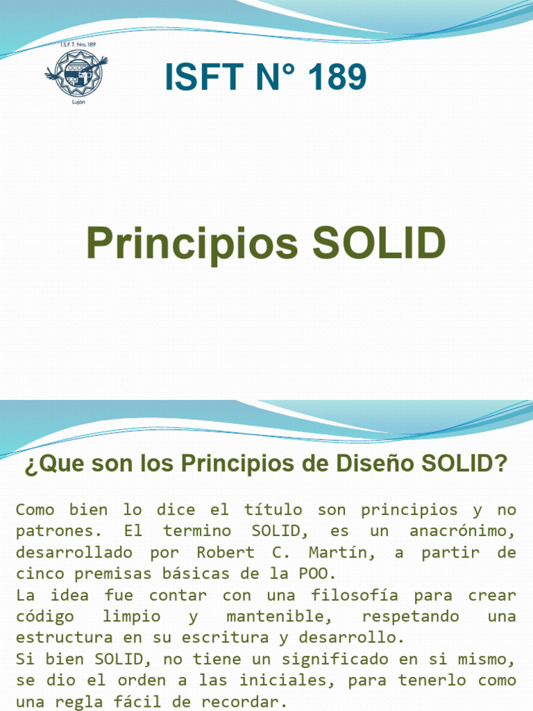 Principios SOLID | PDF | Informática | Programación de computadoras