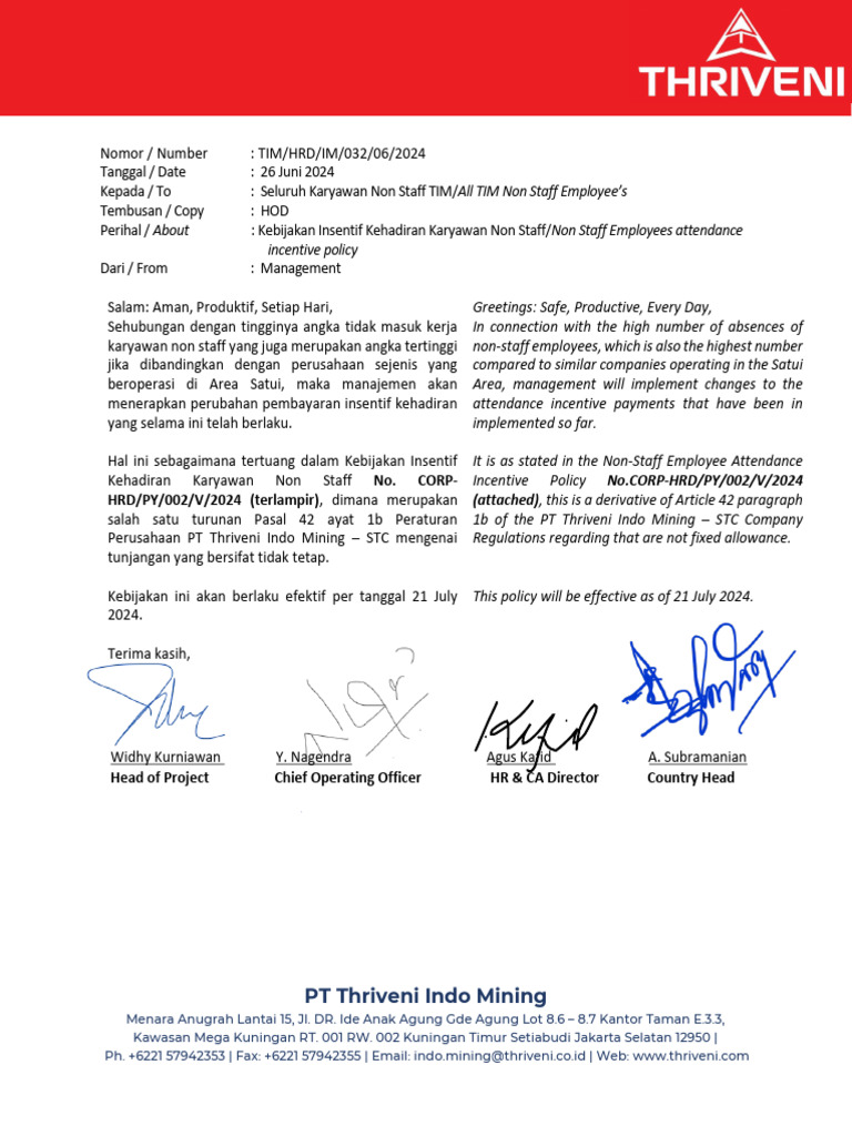 Memo - Attendance Incentive Penalty and Procedure - 240627 - 123231-1-1 ...