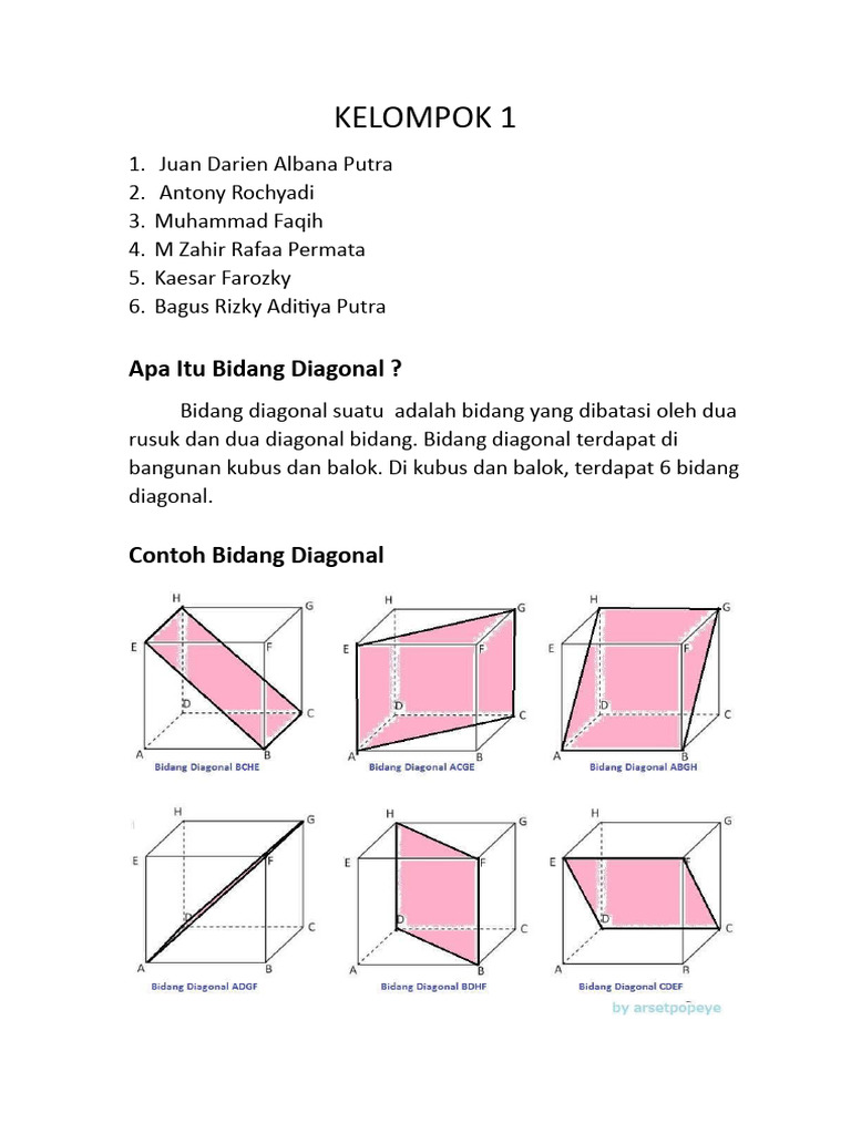 Kelompok 1: Apa Itu Bidang Diagonal ? | PDF