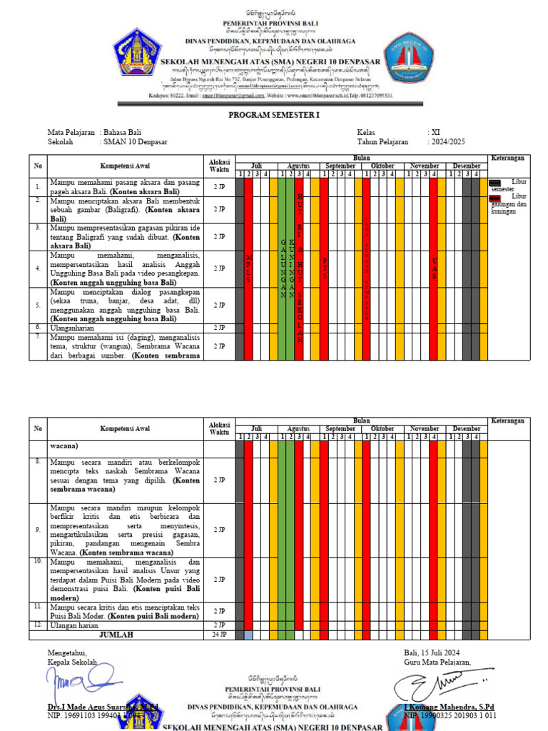 PROSEM Ganjil - Genap - XI | PDF
