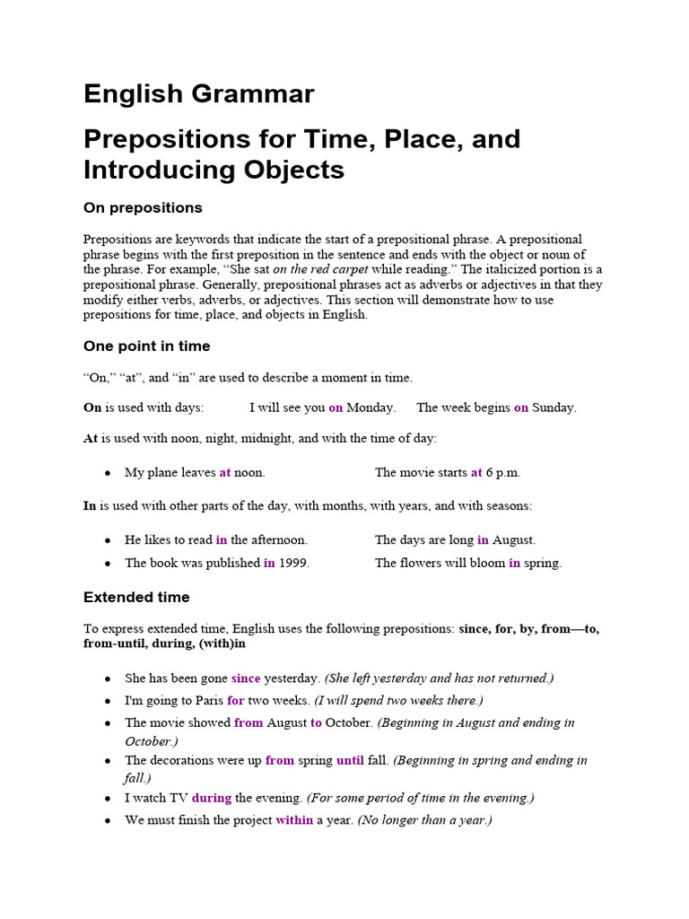 Prepositions, Articles, Punctuation | PDF | English Grammar ...