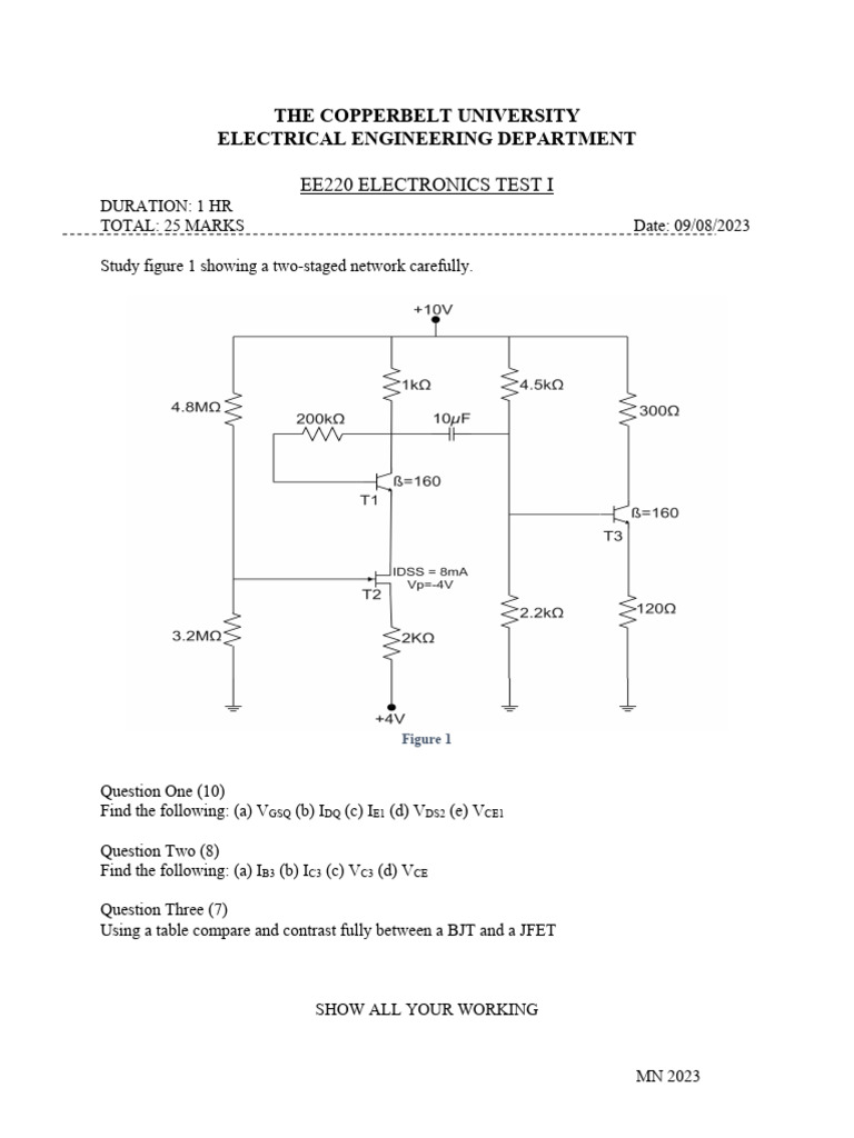Ee220 Test2 2023 | PDF