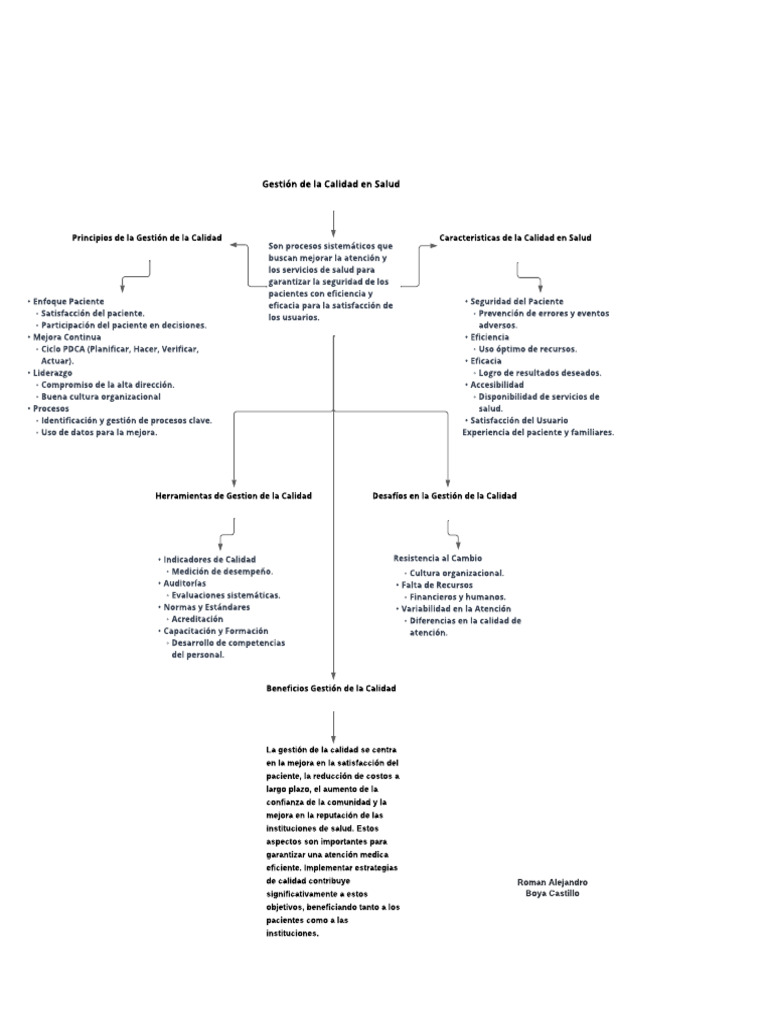 Mapa Conceptual Gestion de la Calidad Roman Alejandro Boya Castillo | PDF | Calidad