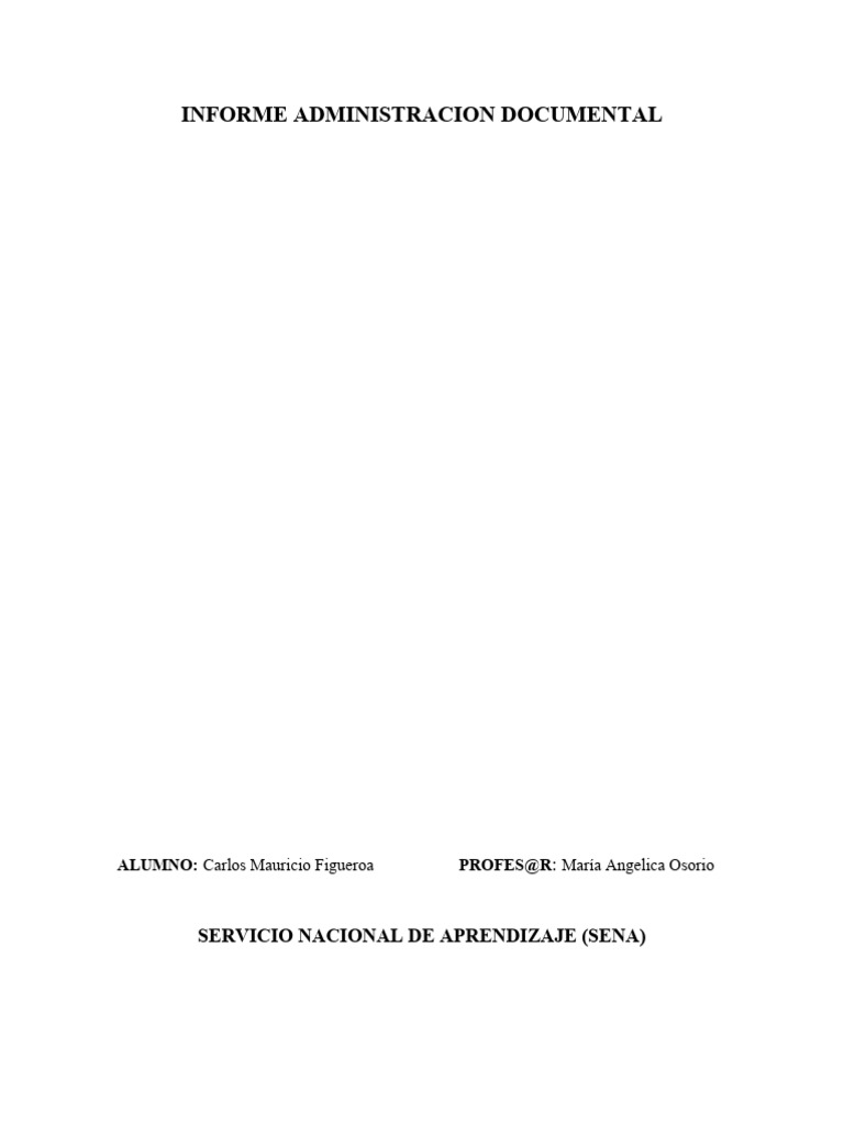 Informe Administracion Documental 1 | PDF | Gestión de registros | Correo