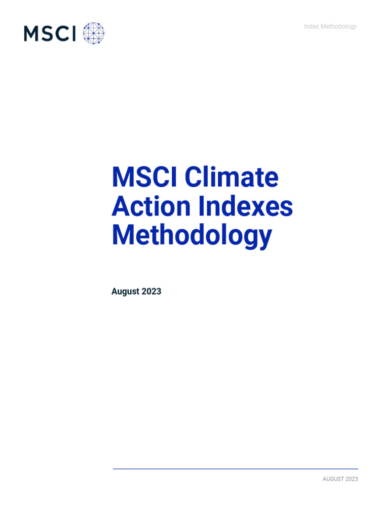 MSCI Climate Action Indexes 20230815 | PDF | Msci | Sustainability