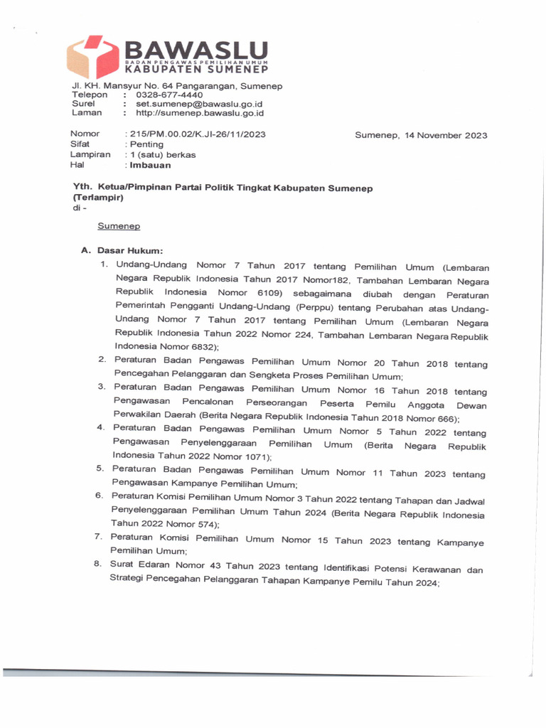 215.PM-Imbauan Penertiban APS Secara Mandiri | PDF