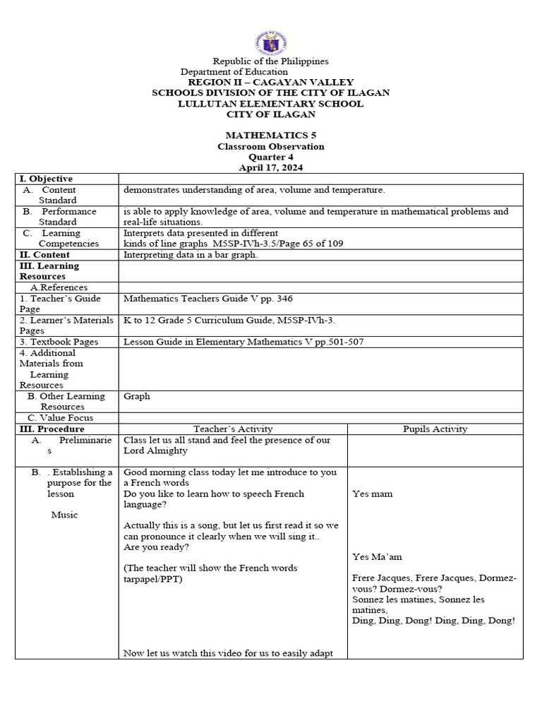Interpreting Line Graphs in Grade 5 Math | PDF | Chart | Learning