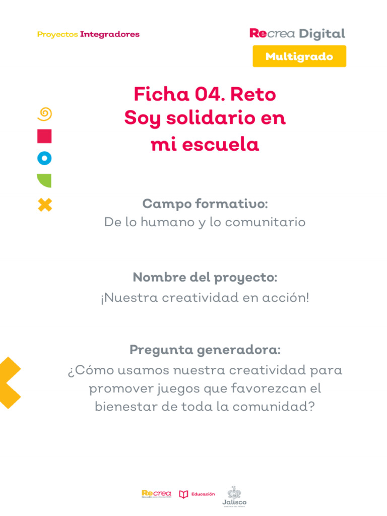 Ficha 04. Reto Soy Solidario en Mi Escuela: de Lo Humano y Lo Comunitario | PDF | Crecimiento ...