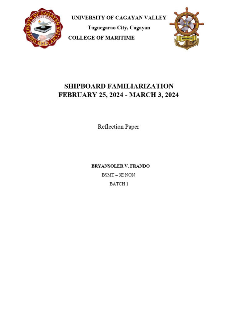 Shipboard Familiarization Pdf Essays Ships