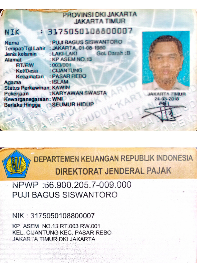 KTP GW Depan Belakang | PDF