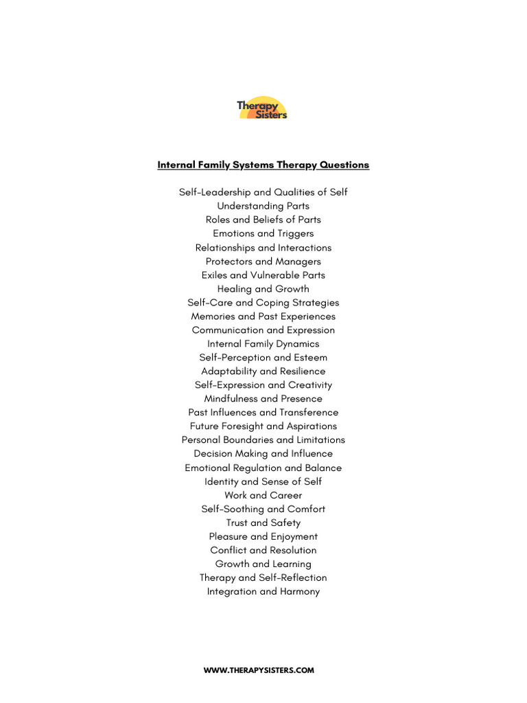 150 IFS Therapy Questions | PDF | Psychological Resilience | Psychotherapy