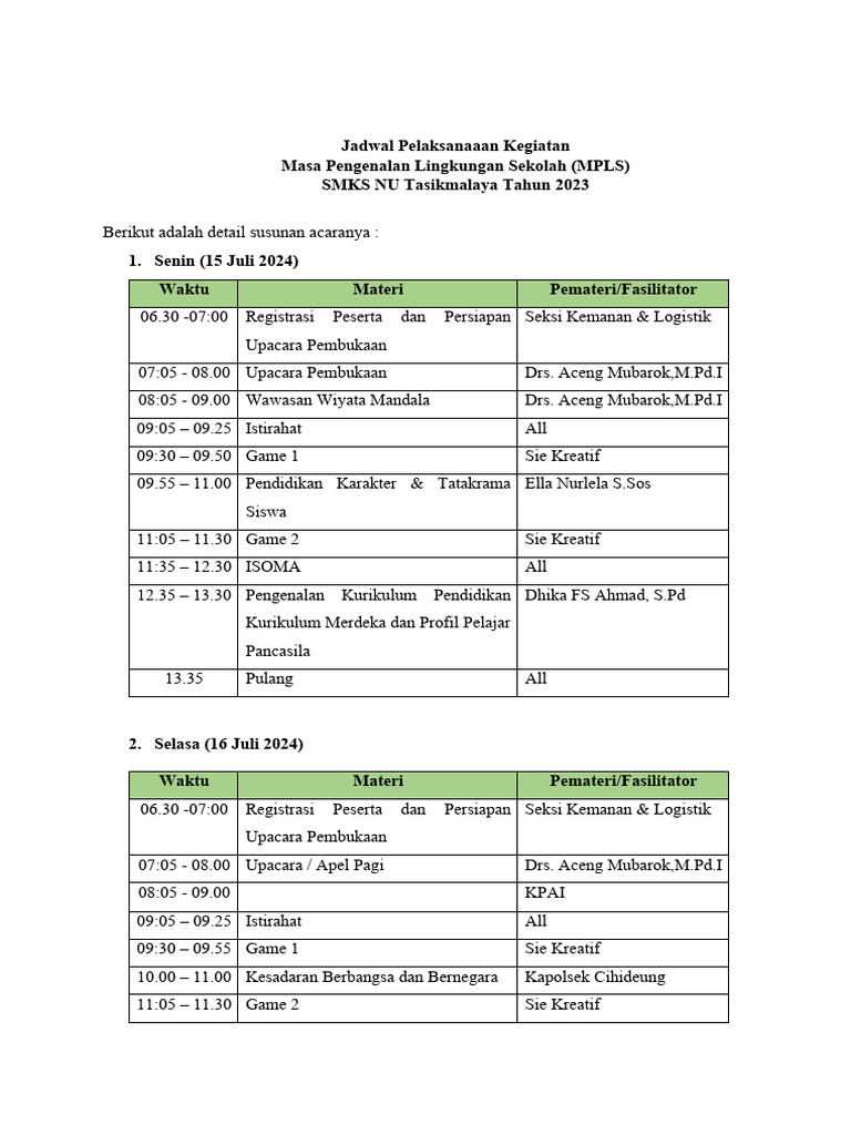 Jadwal MPLS PLAN B | PDF