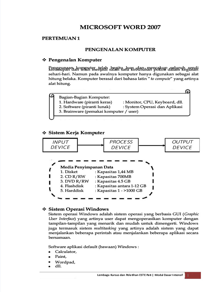 Modul Word Lat | PDF | Komputer | Teknologi & Rekayasa