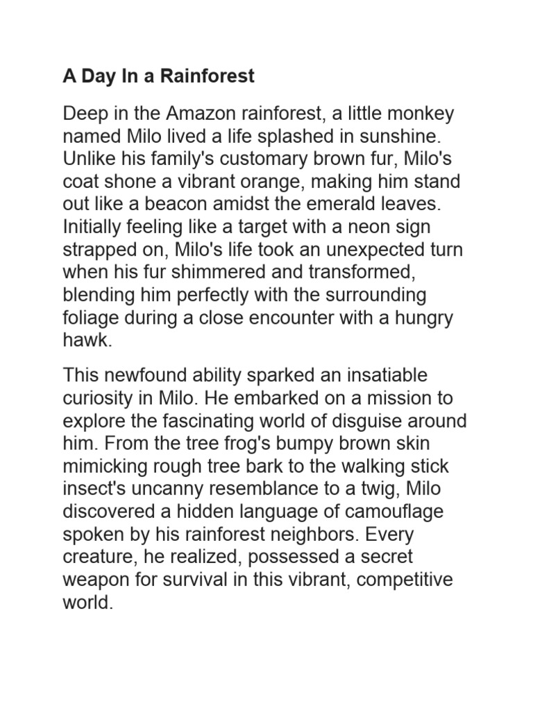 A Day in A Rainforest | PDF | Predation | Butterfly