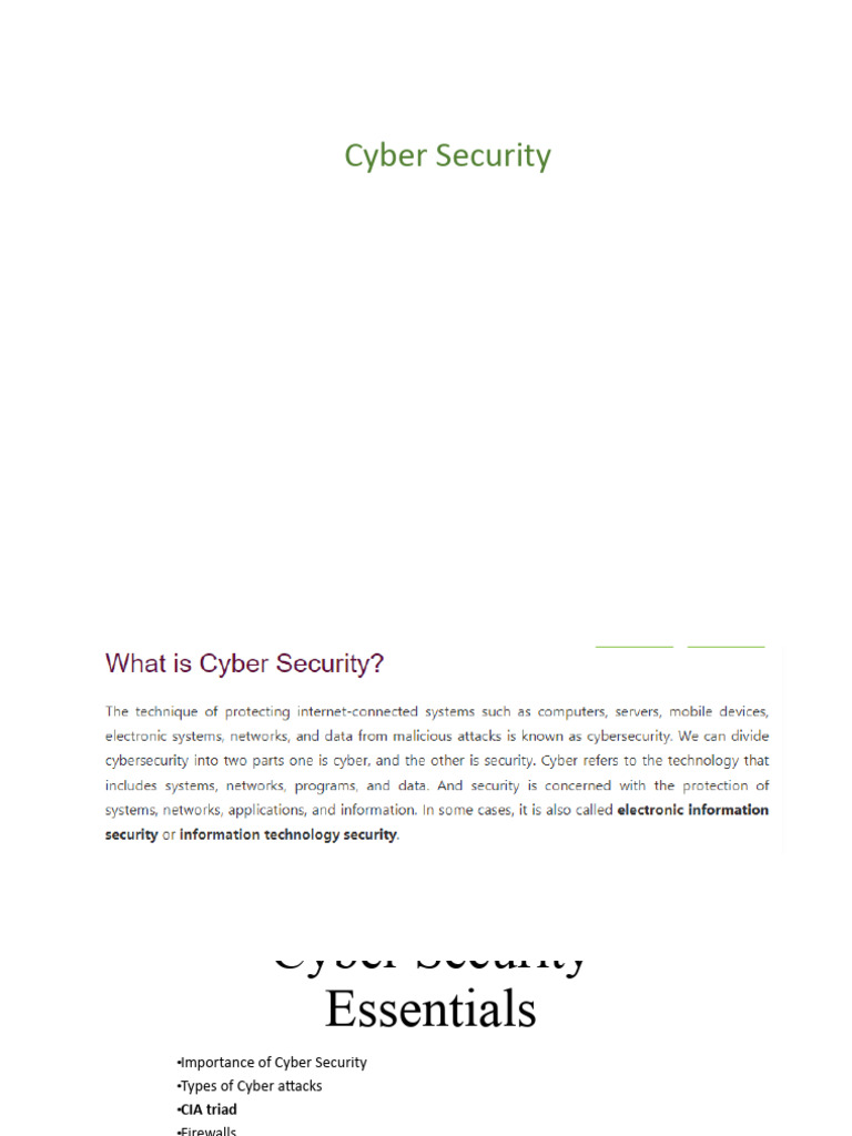 Session 1 Cyber Security | PDF | Security | Computer Security