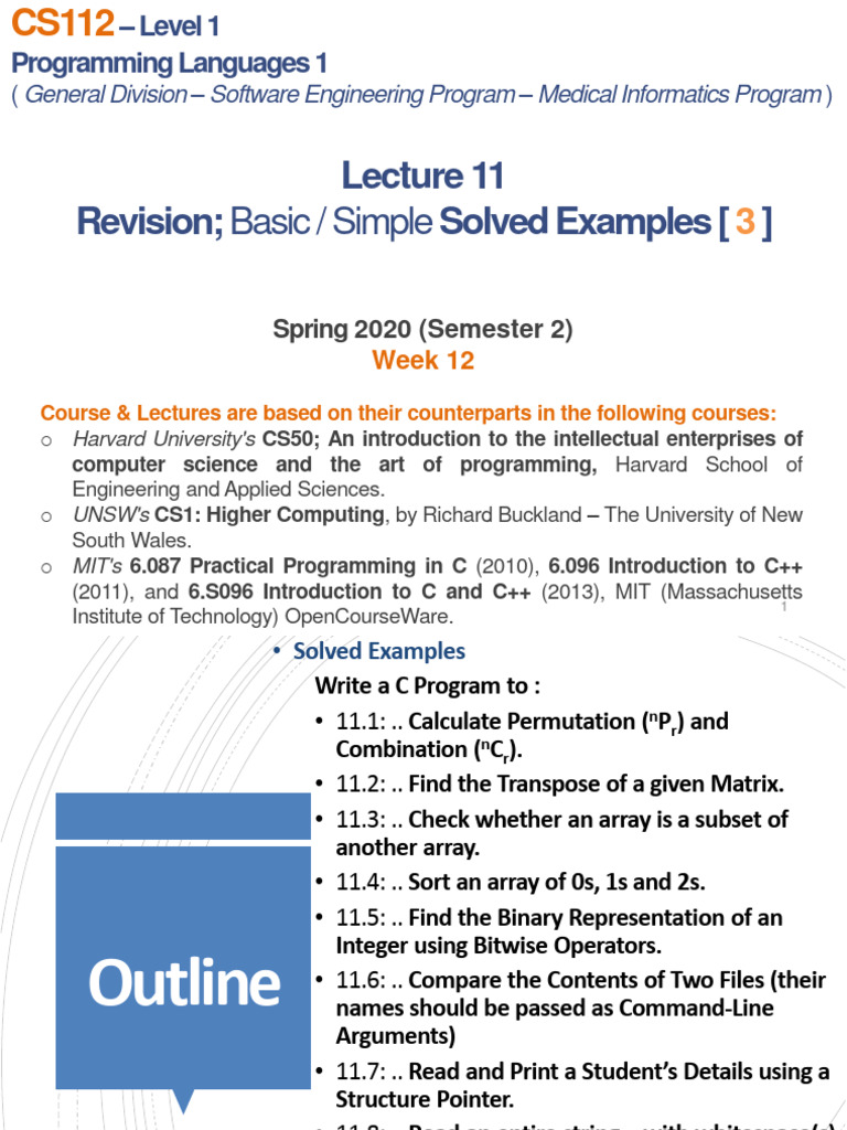 C Programming Examples and Solutions | PDF | Pointer (Computer ...