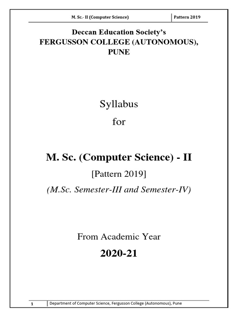 M.Sc. Computer Science Syllabus | PDF | Fuzzy Logic | Cloud Computing