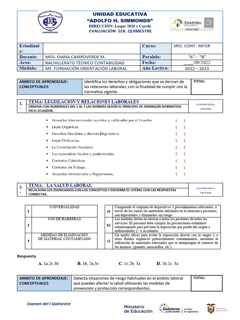FOL-EVALUACION CRITERIAL 2022-23 | PDF | Seguridad y salud ocupacional