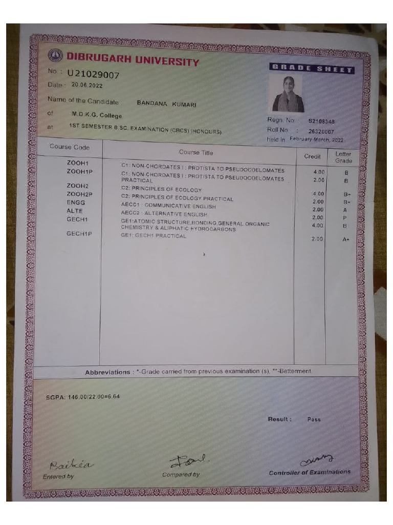 All Semester Marksheet | PDF