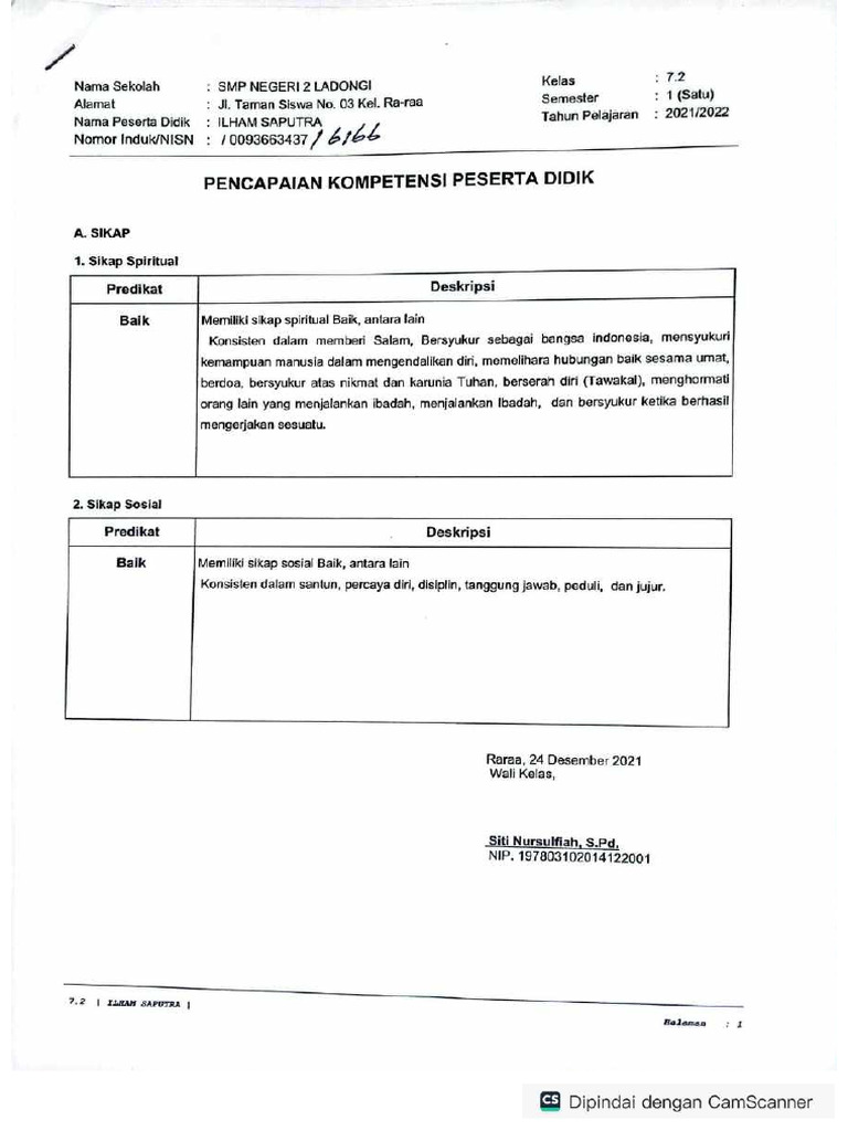 Rapor Ilham - Compressed 2 | PDF