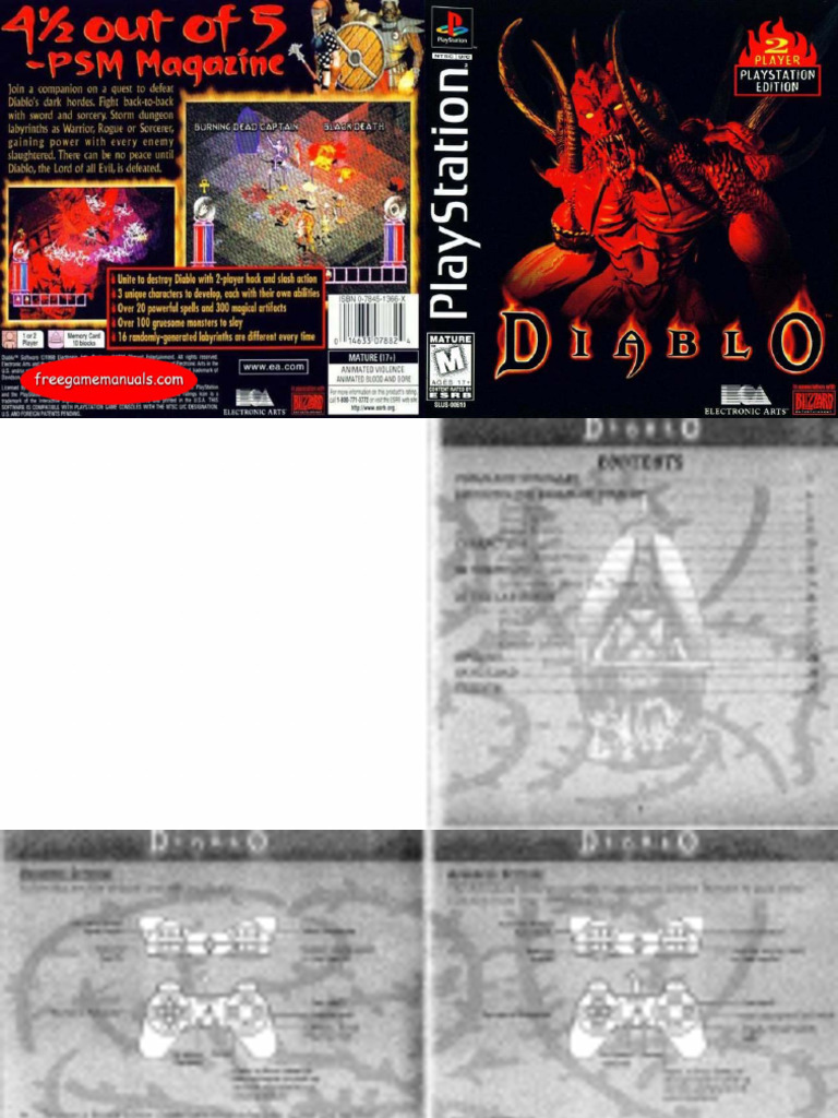 Diablo PS1 (Uncolored) | PDF
