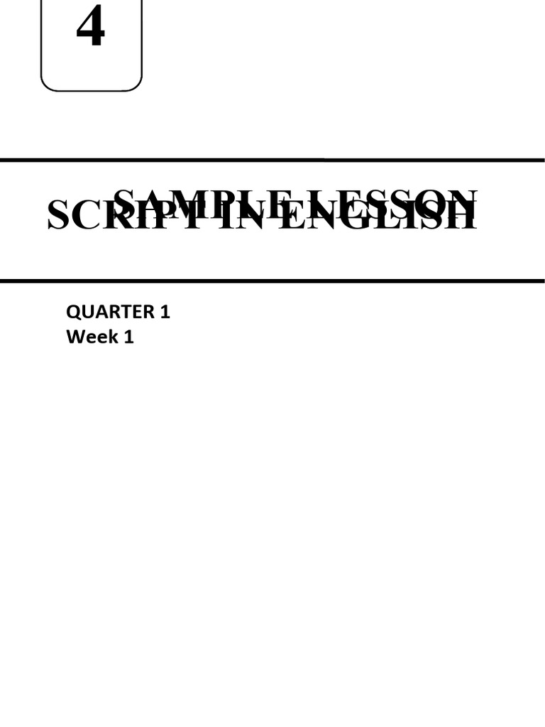 Lesson Script For Grade 4 Quarter 1 Week 1 Catch Up Friday (ROV) | PDF | Reading Comprehension ...