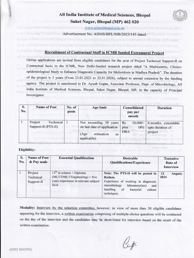 Aiims Bhopal 1 - Target High | PDF