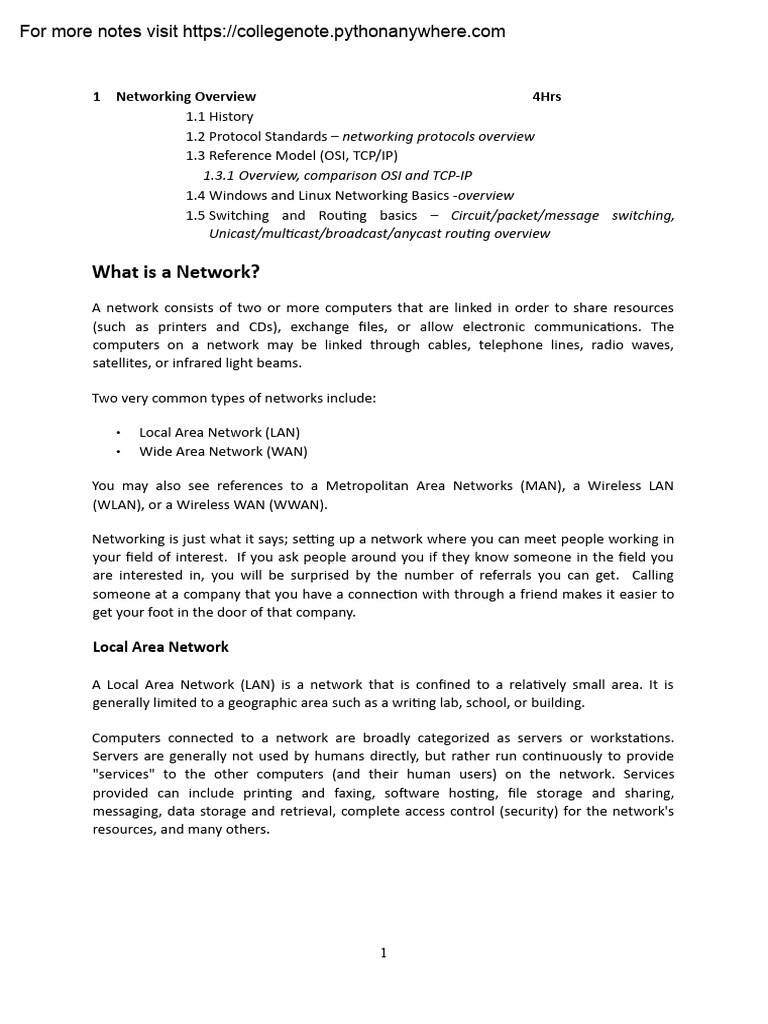 Complete NSA Note | PDF | Osi Model | Computer Network