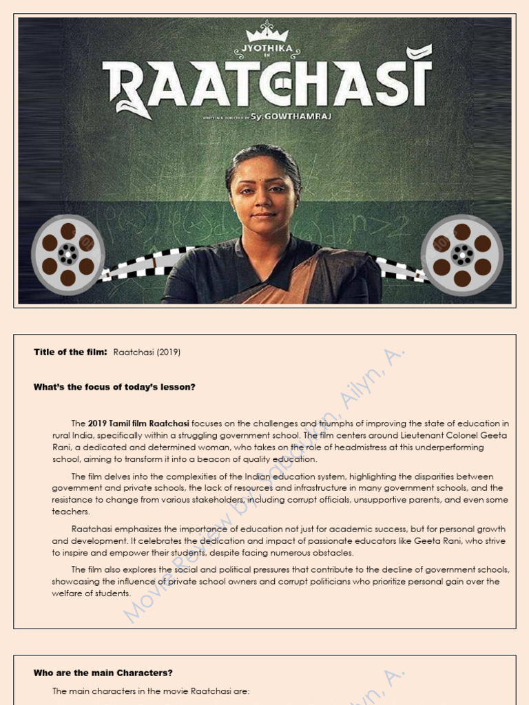 A9 MovieReview Raatchasi 2019 | PDF | Teachers | Education Reform