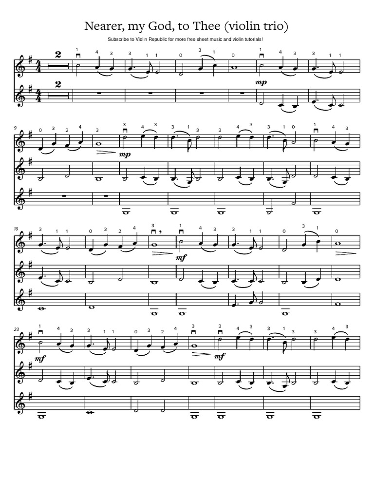 Nearer, My God, To Thee (Violin Trio) | PDF