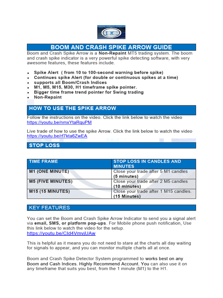 Boom and Crash Spike Arrow Guide | PDF