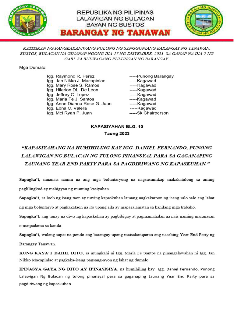 Resolusyon Solicitation | PDF