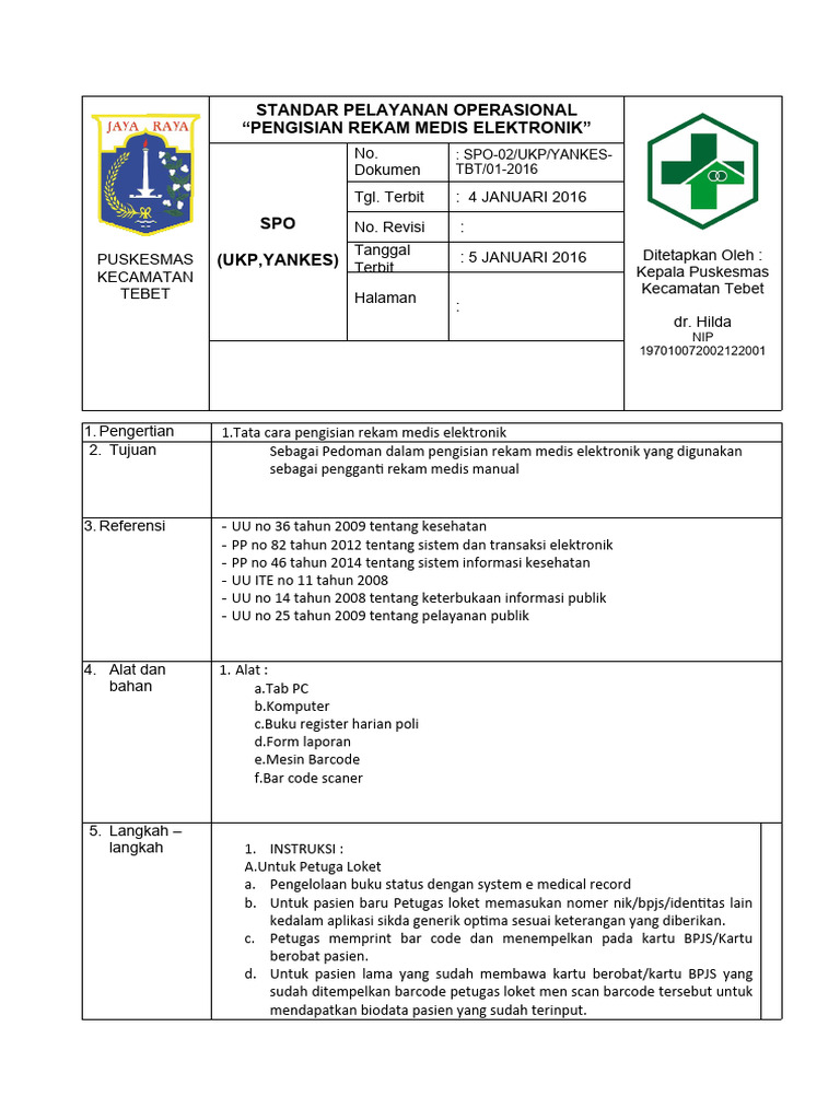 SOP Pengisian RME | PDF
