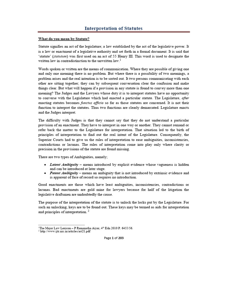 Interpretation of Statue, Designed From Exam Point of View | PDF ...