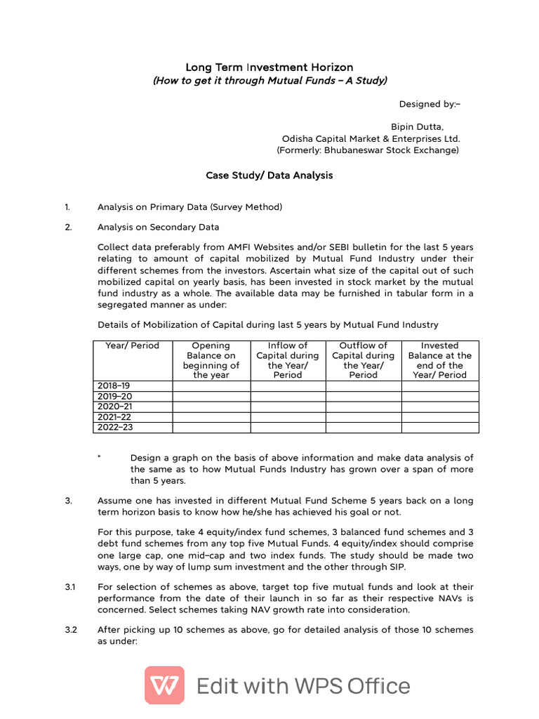 Long Term Investment Horizon Case Study | PDF | Investing | Interest