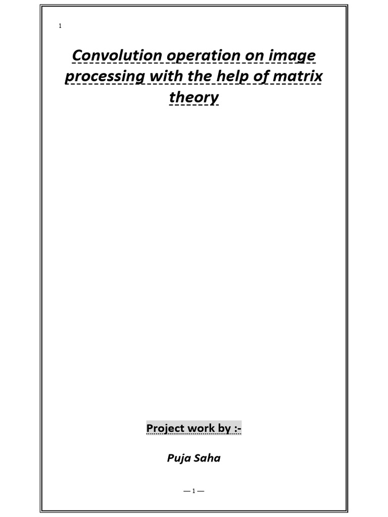 Project Work Final | PDF | Filter (Signal Processing) | Convolution