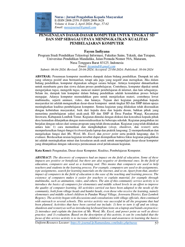 Pengenalan Dasar-Dasar Komputer Untuk Tingkat SD D | PDF | Komputer