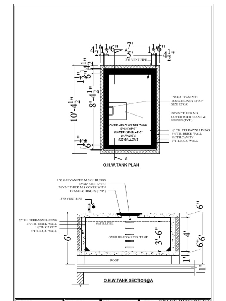 Space Designers: O.H.W.Tank Plan | PDF | Building Engineering
