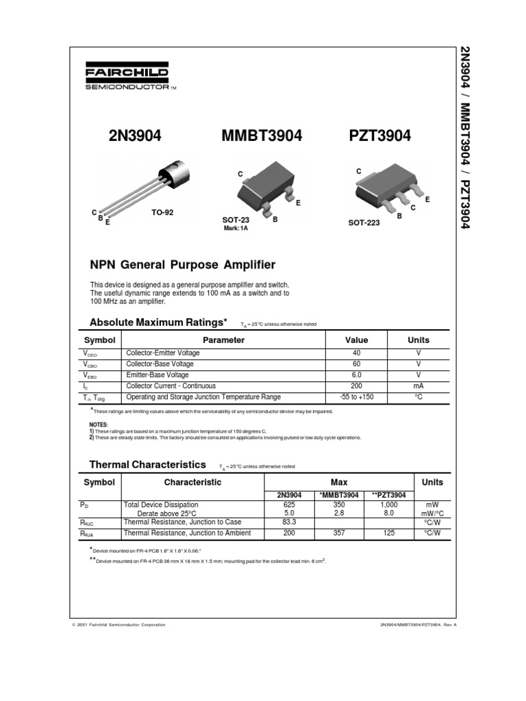 2N3904 | Amplifier | Bipolar Junction Transistor